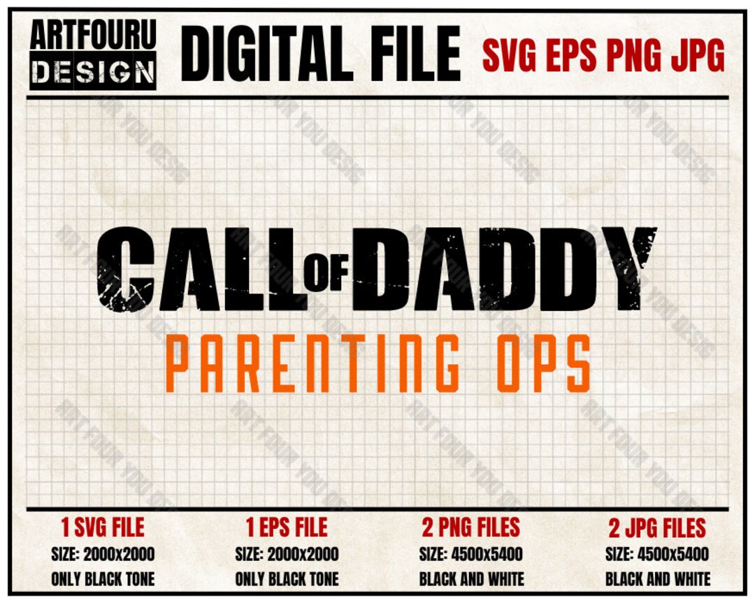 Mens Gamer Dad Call of Daddy Parenting Ops Svg, Gamer Father's Gifts ...