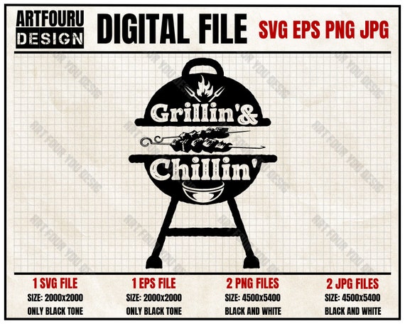 BBQ Master Grillin' and Chillin' Svg Summer Barbeque - Etsy