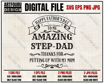 Happy Father's Day to My Amazing Step-dad Thanks for - Etsy