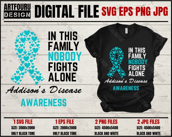 Addison's Disease Awareness Svg in This Family Nobody | Etsy