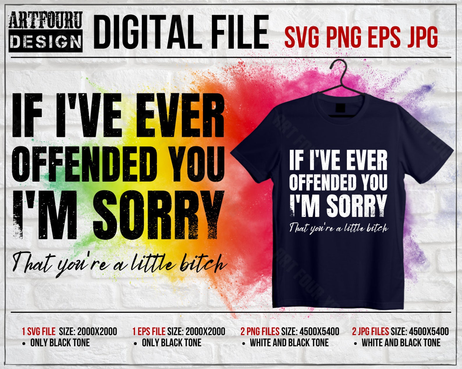 Funny Humor If I've Ever Offended You I'm Sorry That | Etsy