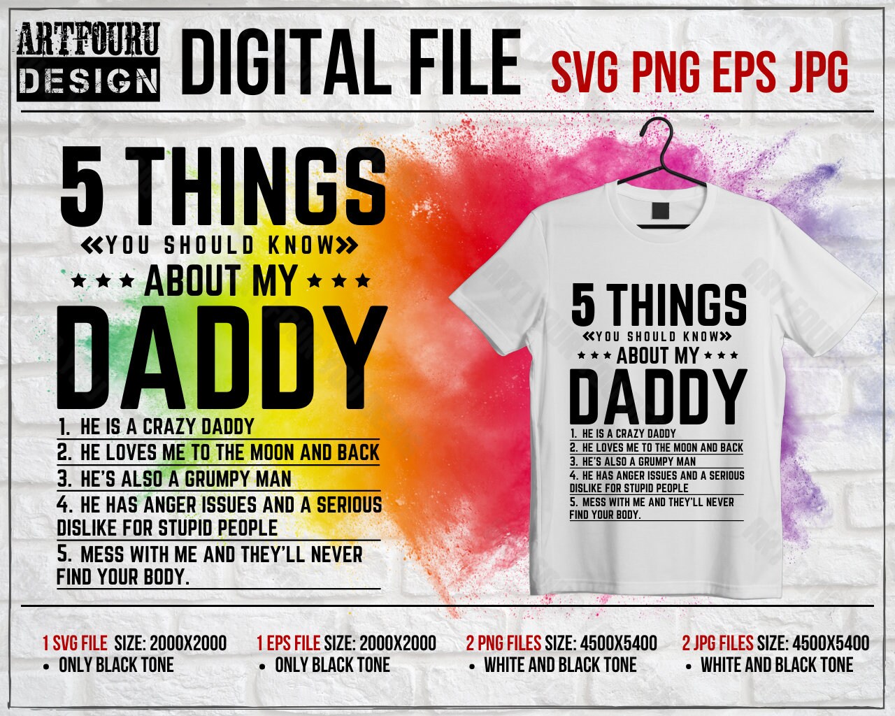Best Daddy 5 Things You Should Know About My Daddy Svg Funny | Etsy