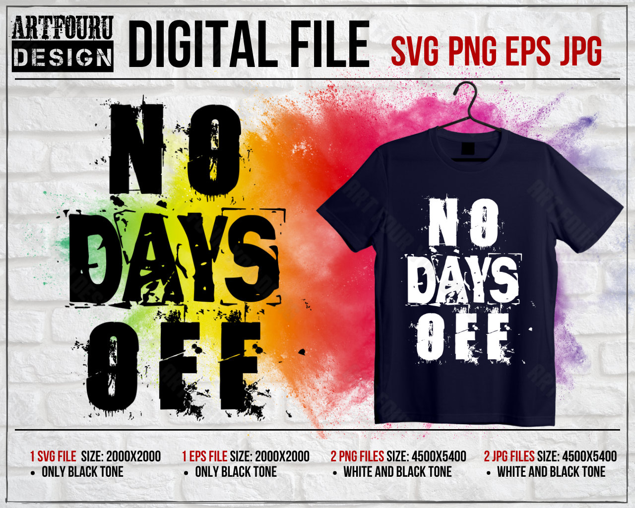 No Days Off svg no day off svg motivation svg entrepreneur | Etsy