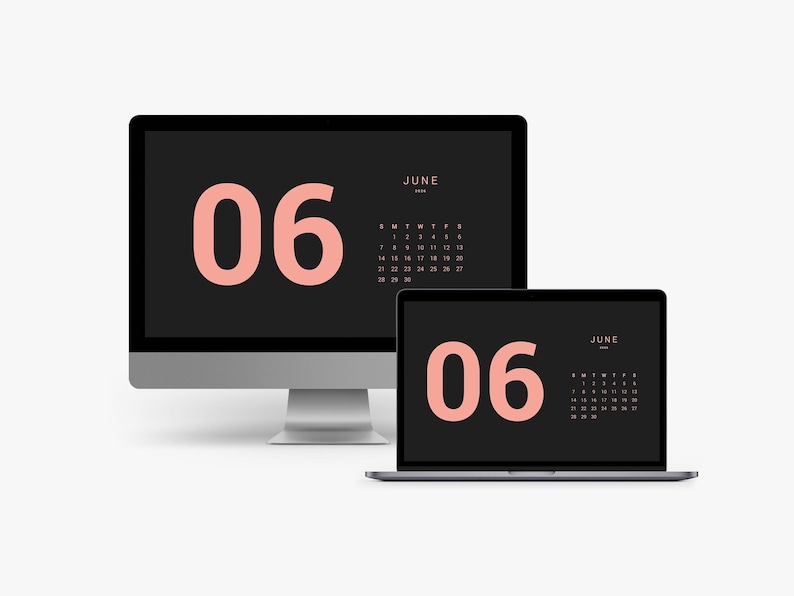 Computer Desktop Calendar Wallpaper 2026, Pink Black, Dark Aesthetic PC ...