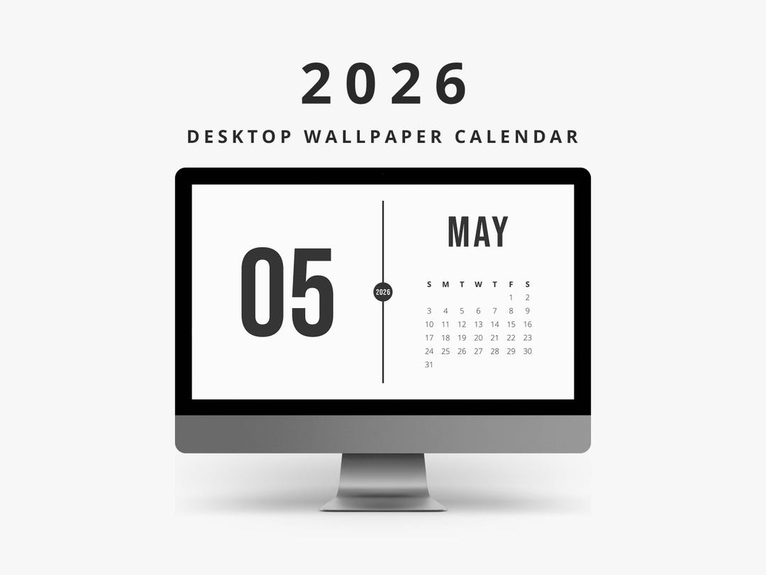 Monthly Background Wallpaper, Digital Desktop Calendar 2026, Modern ...