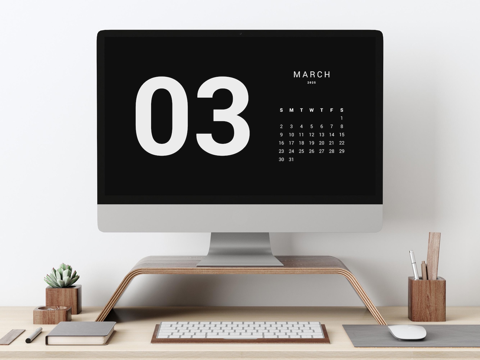 Desktop Wallpaper 2025 Black and White, Dark Desktop Calendar ...