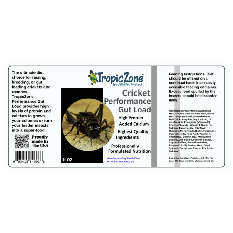 Tropiczone Cricket Performance Gut Load, Cricket Food, Roach Food ...