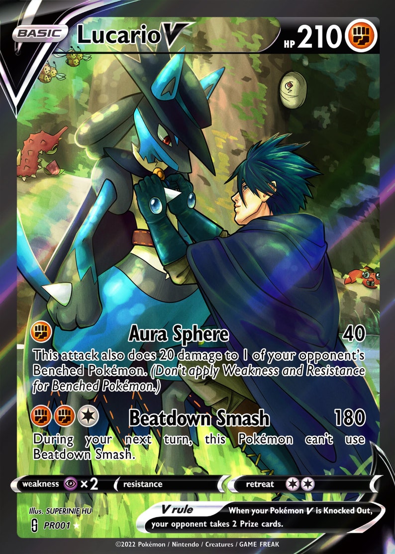 Custom Lucario V Card - Etsy
