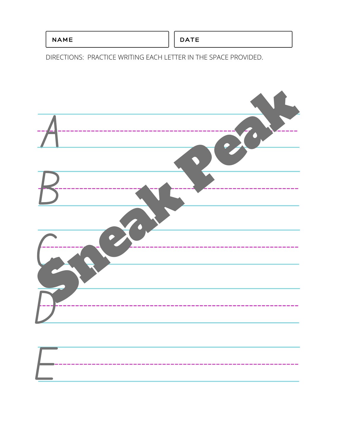 Printable Animal ABC Color and Trace Pre-school Uppercase Letters ...