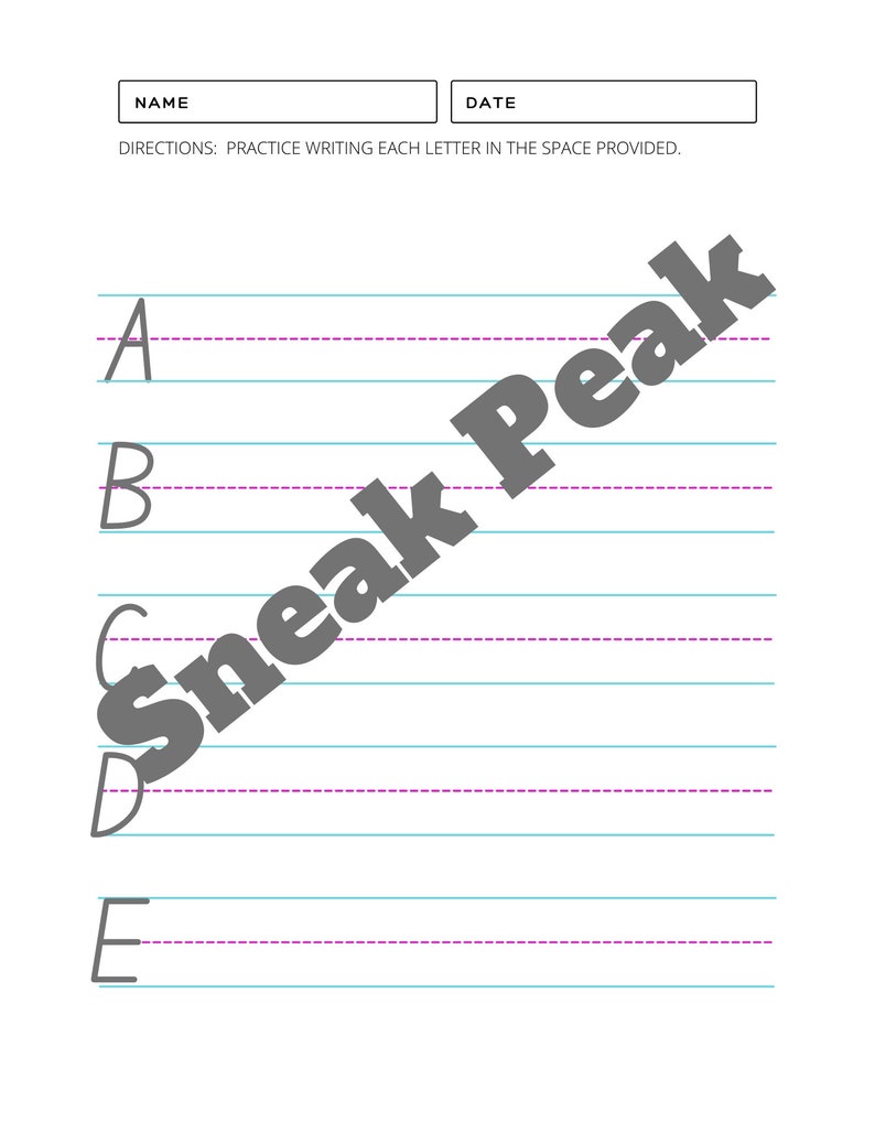 Printable Animal ABC Color and Trace Pre-school Uppercase Letters ...