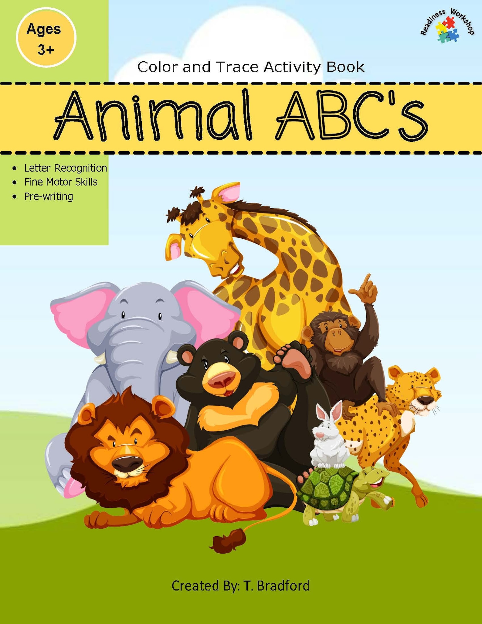 Printable Animal ABC Color and Trace Pre-school Uppercase Letters ...