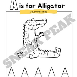 Printable Animal ABC Color and Trace Pre-school Uppercase Letters ...