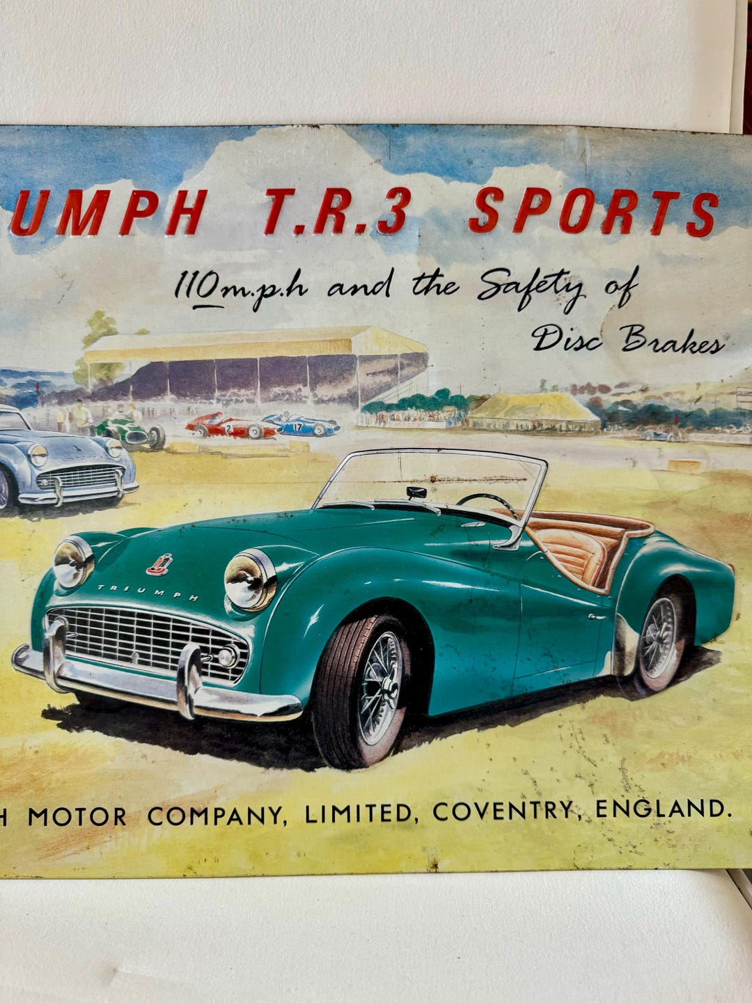 Authentic British Vintage Metal Plaque Sign. Vintage Triumph T.R.3 ...