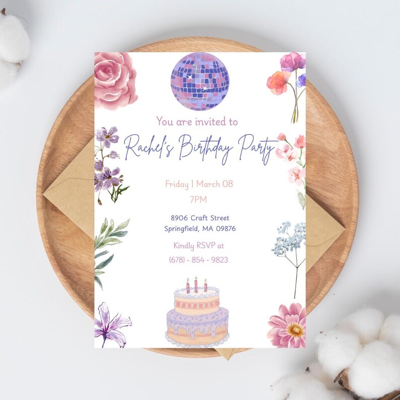 Disco Birthday Party Invitation - Etsy