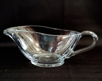 Anchor Hocking Gravy Boat Large Clear Glass Vintage Gravy Serving Boat ...