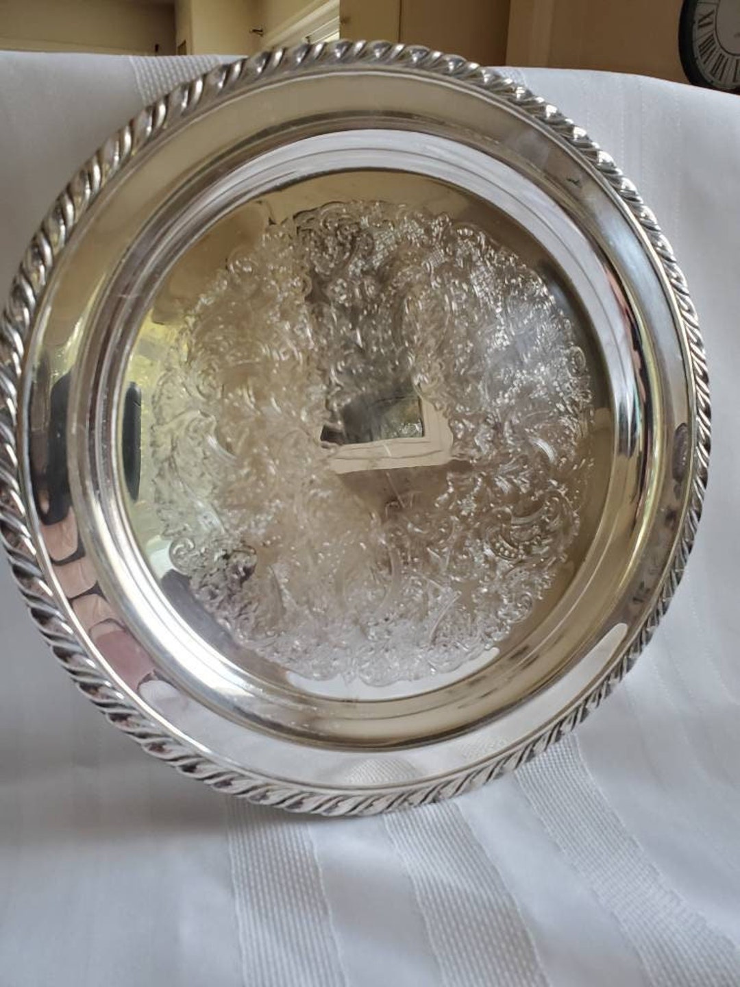 Oneida Maybrook Silverplate 10 Tray With Engraved Filigree VINTAGE - Etsy