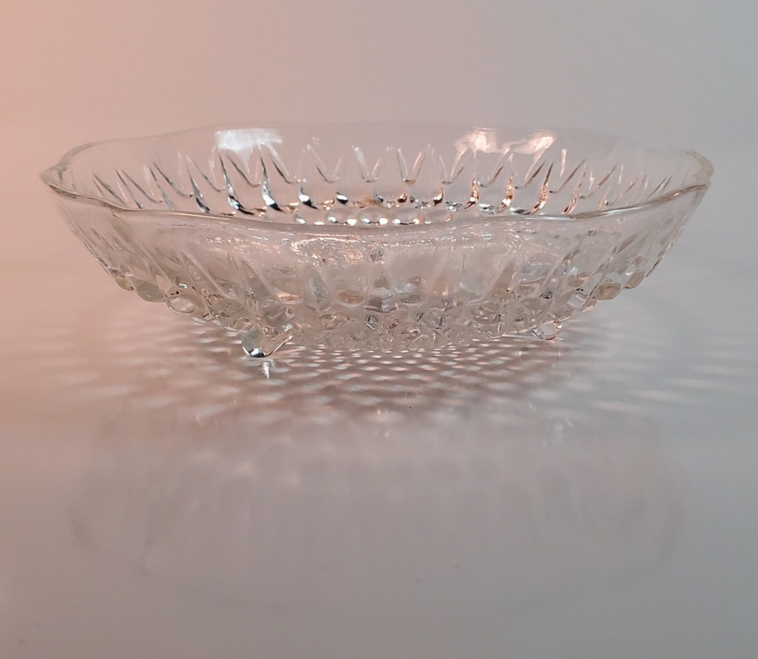 Vintage Anchor Hocking Candy Dish, Clear Glass, Concentric Circle ...