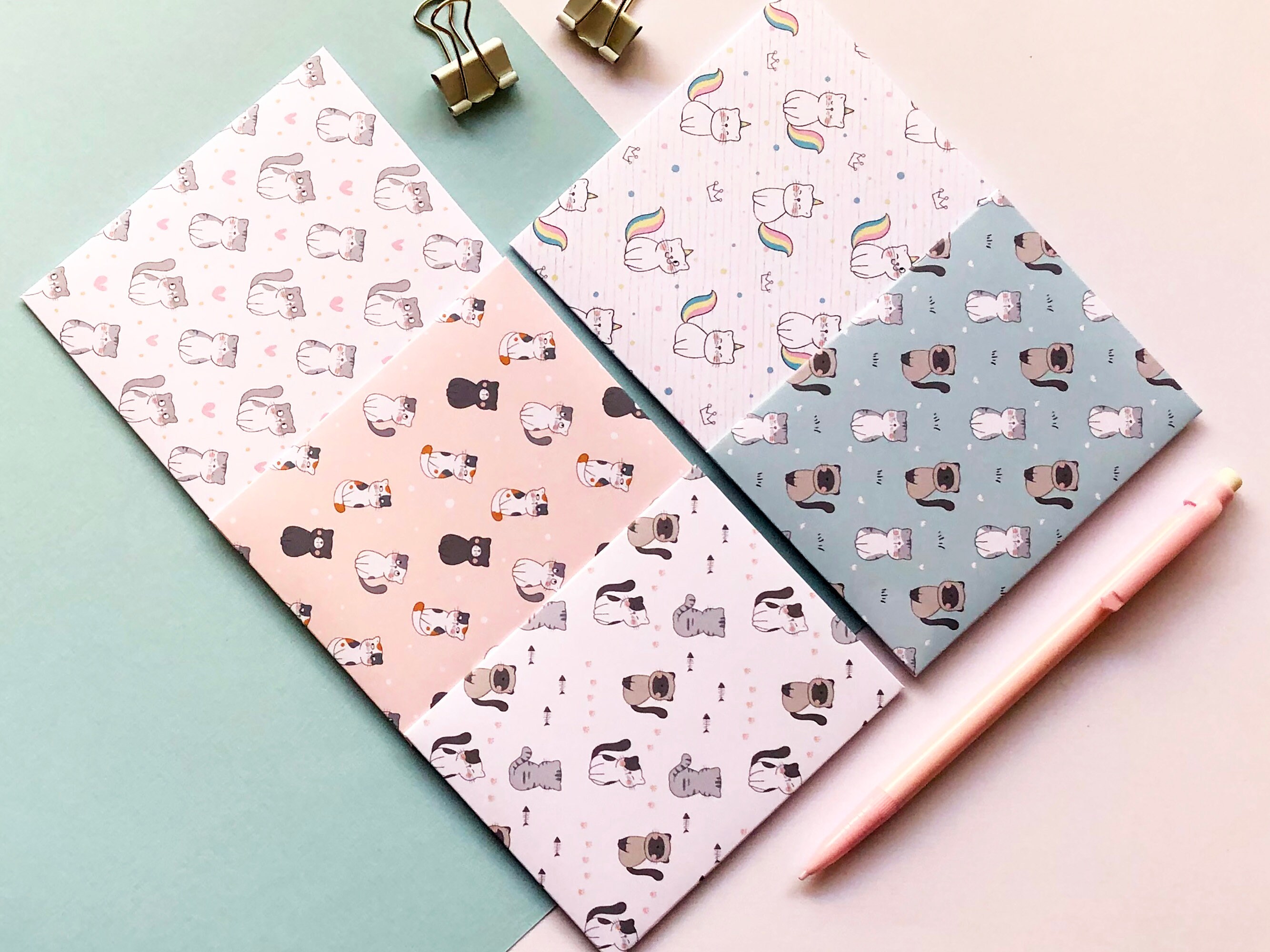 Cute Cats Mini Envelopes Set of 10 Handmade Envelopes With | Etsy