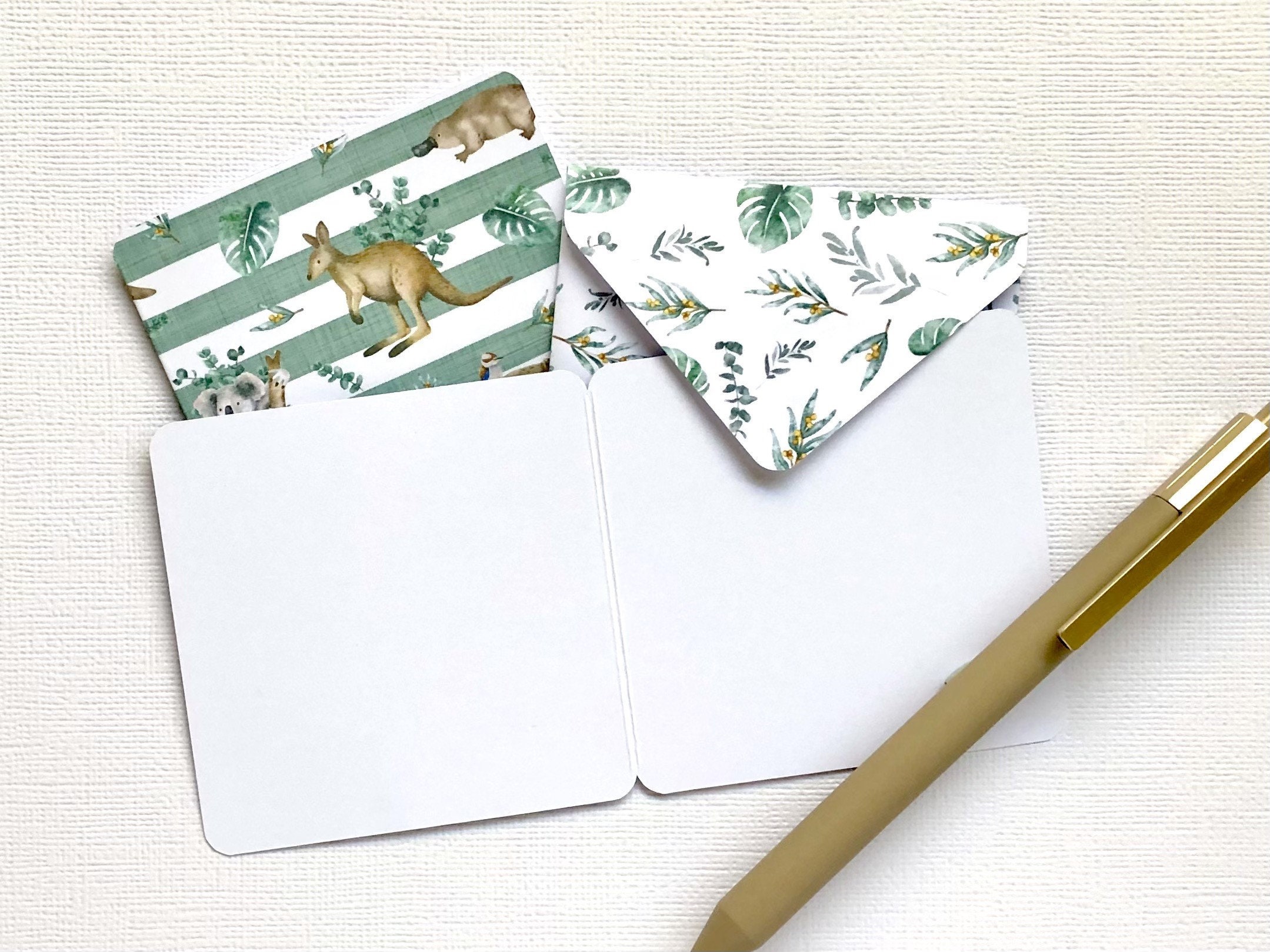 Australian Animals 3x3 Mini Cards Set of 8 Handmade Cards - Etsy Australia