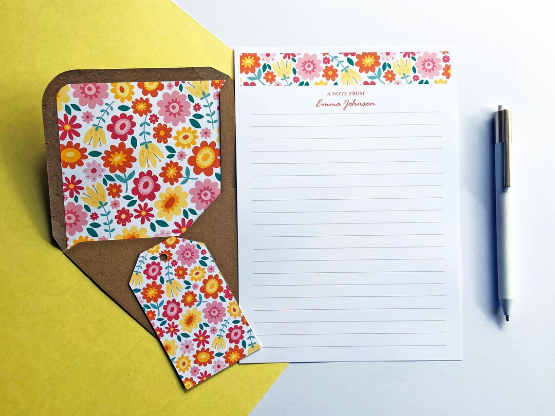 Personalised Writing Paper Set, Writing Papers & Kraft Envelopes With ...
