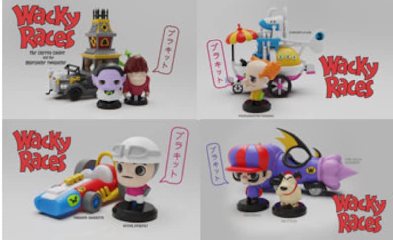 PLAKIT Cartoon Wacky Racers Characters - Etsy
