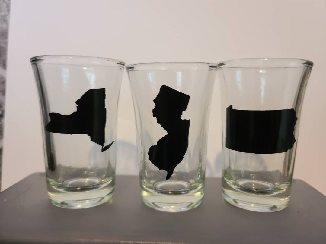 State Shot Glass - Etched or Vinyl - All States Available - New Jersey ...