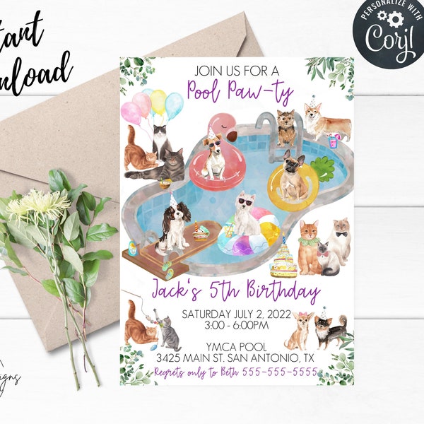 Kids Pool Party - Etsy