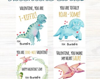 Printable Dinosaur Valentine Cards 2 // Instant Download - Etsy