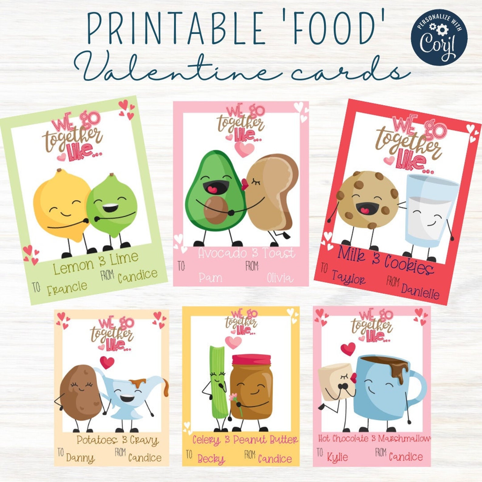 Editable We Go Together Valentine Cards,valentines,adult Valentines ...