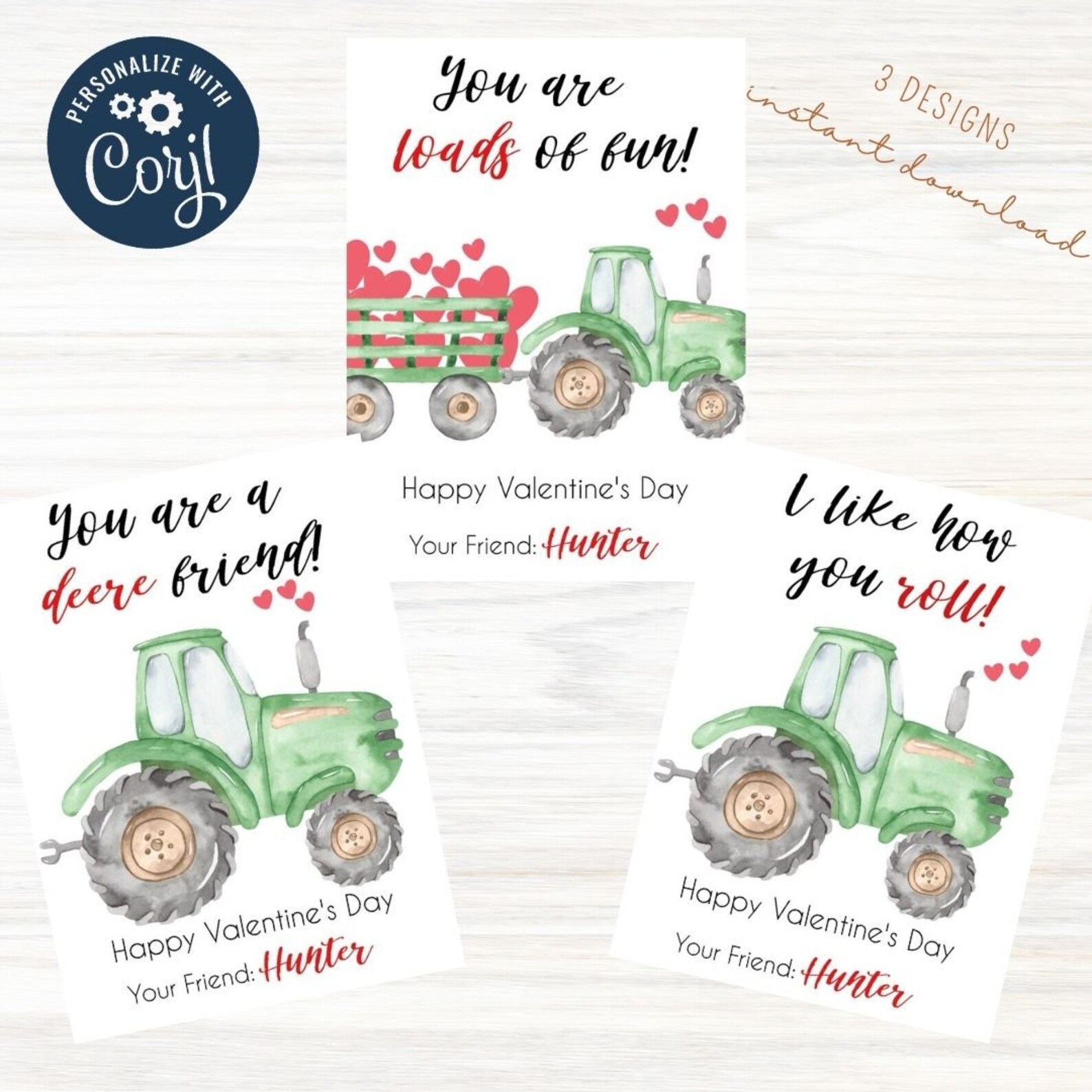 Farm Animals Valentine Cards,barnyard Valentines,kids Valentine Cards ...