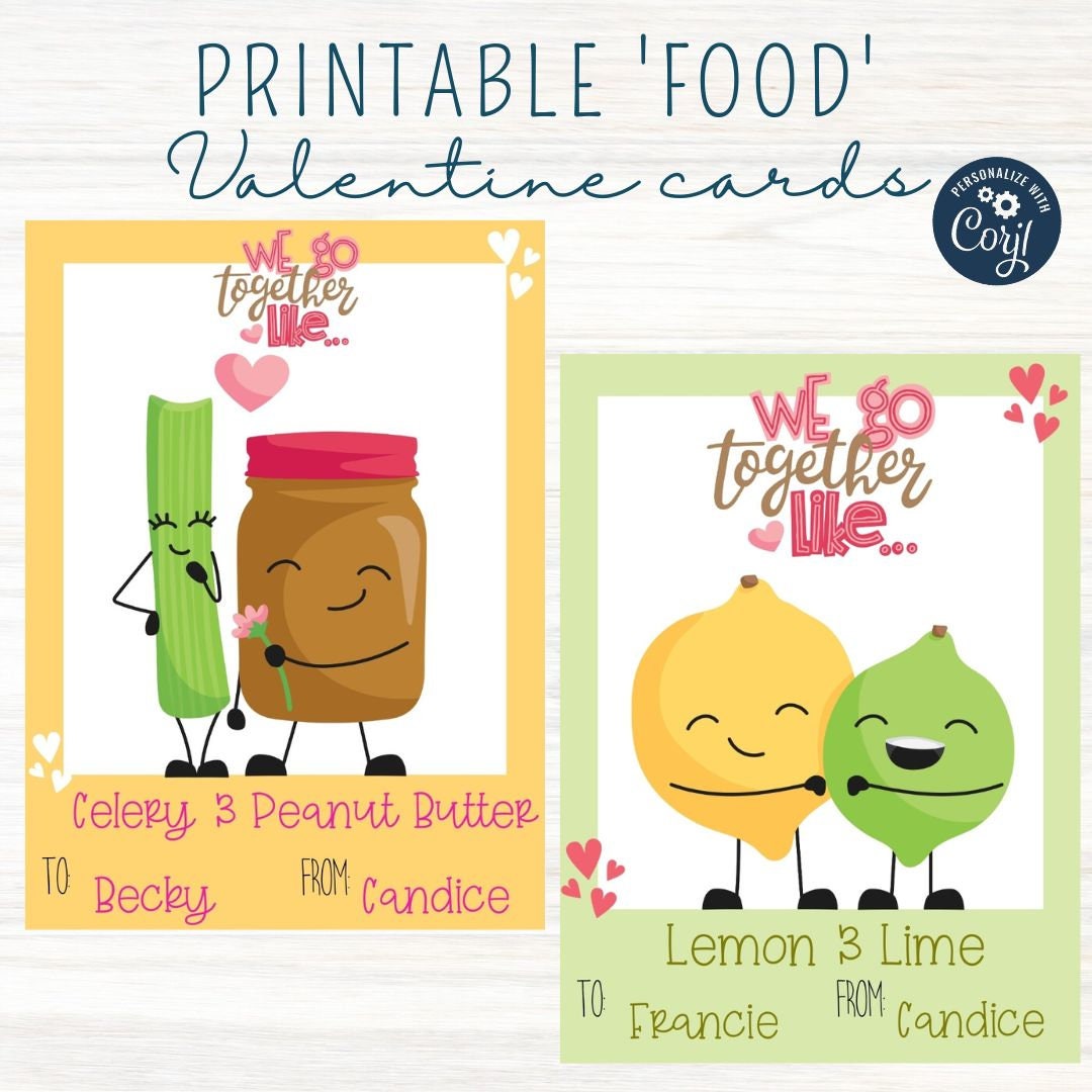 Editable We Go Together Valentine Cards,valentines,adult Valentines ...