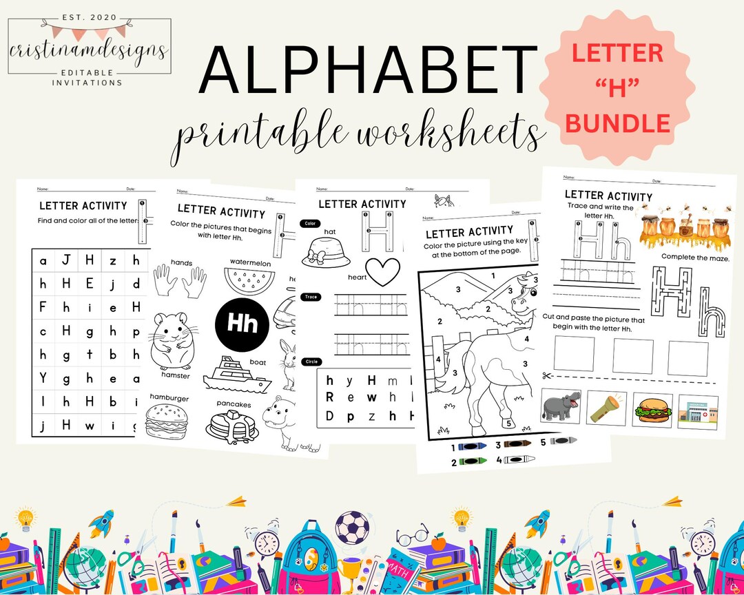 Letter H Alphabet Worksheets - Mini Bundle - Tracing, Coloring ...