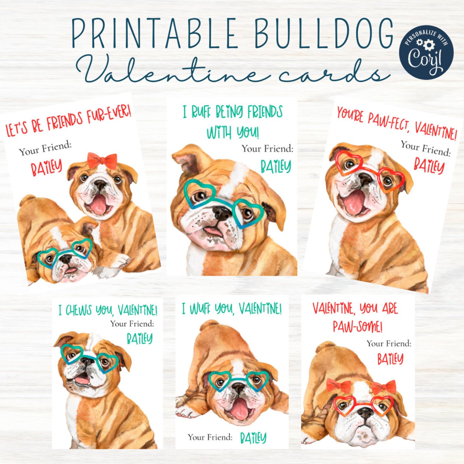 Editable Dog Valentine Cards,puppy Valentines,kids Valentine Cards ...