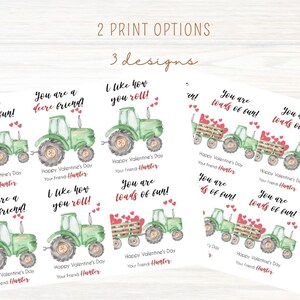 Editable Valentine Cards,tractor Valentines,kids Valentine Cards ...