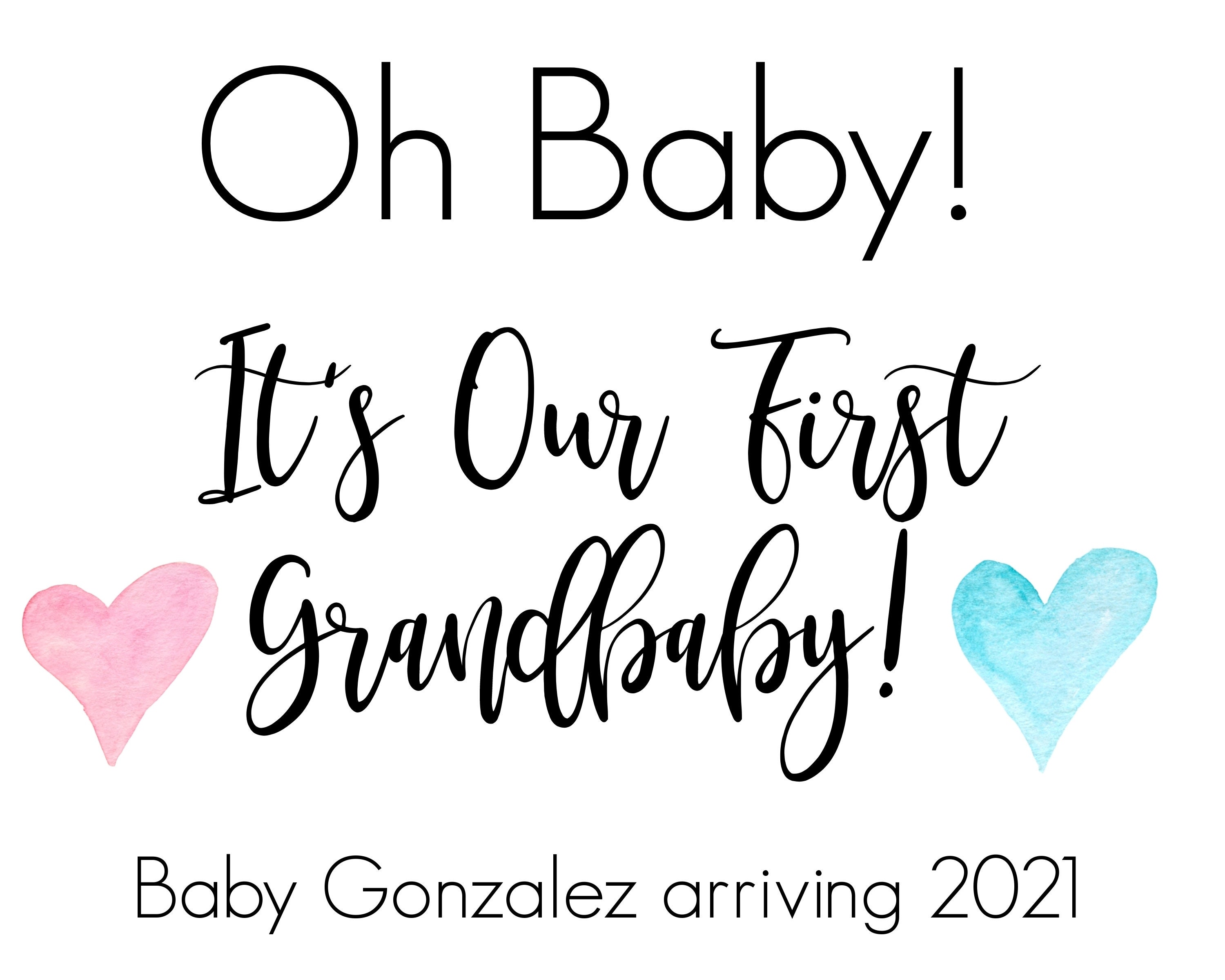 Our First Grand Baby 10x8 digital print Pregnancy | Etsy