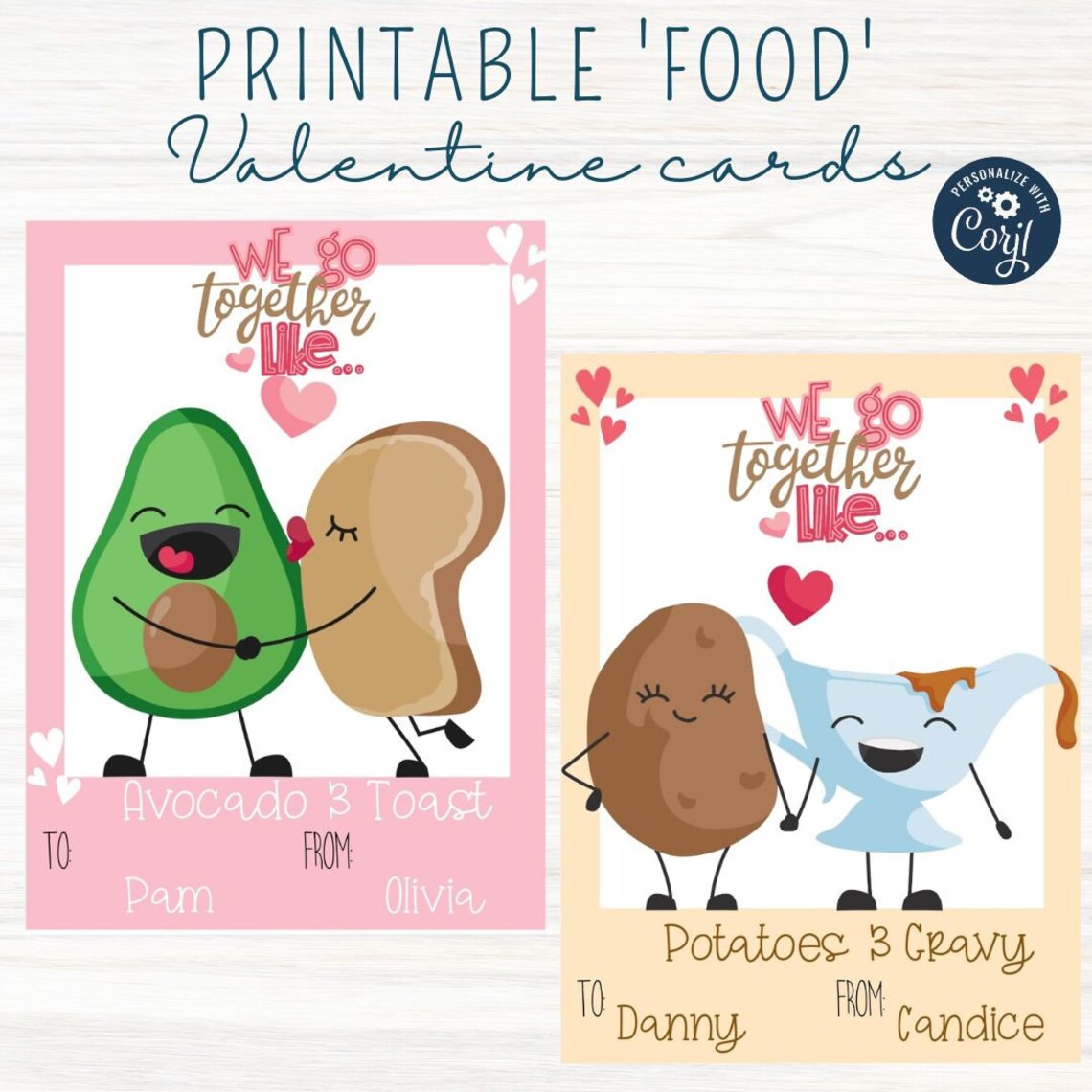 Editable We Go Together Valentine Cards,valentines,adult Valentines ...