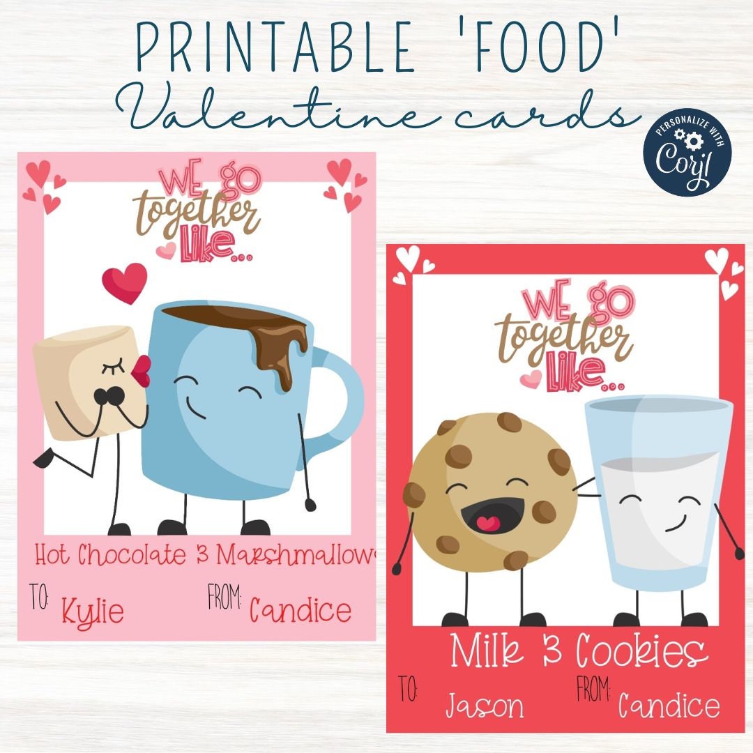 Editable We Go Together Valentine Cards,valentines,adult Valentines ...