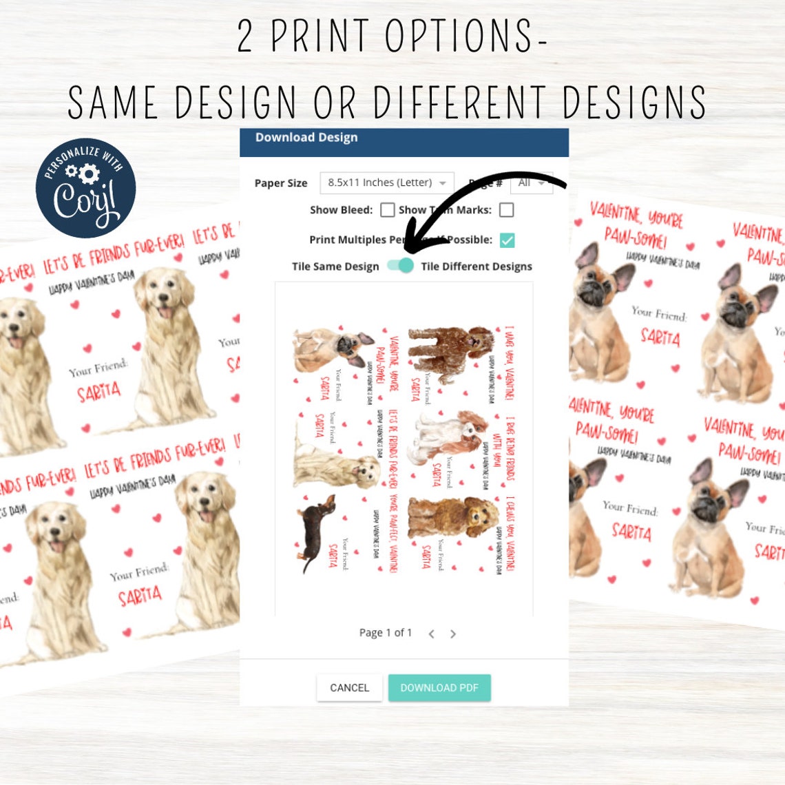 Editable Dog Valentine Cards,puppy Valentines,kids Valentine Cards ...