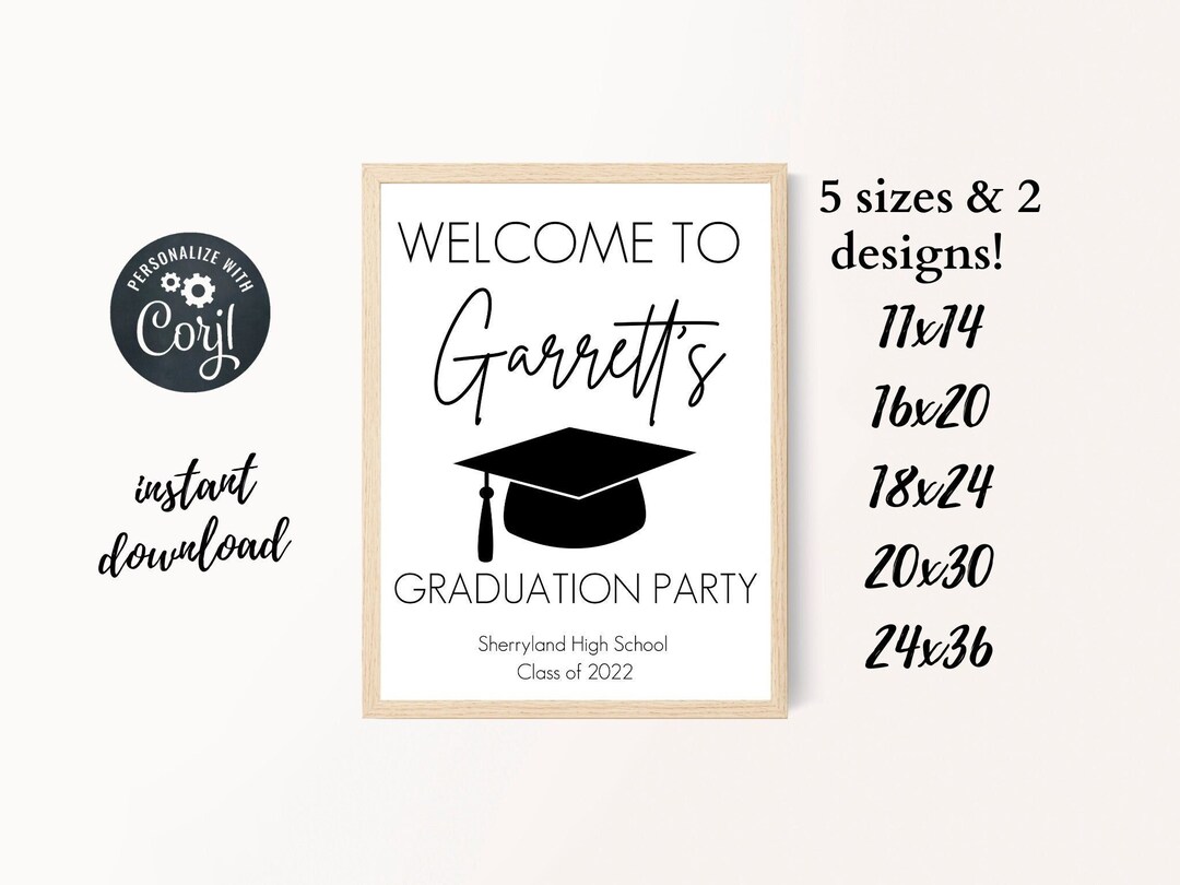 Editable Graduation Welcome Sign,senior,high School,college,graduation ...