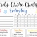 Younger Kid's Chore Chart Digital Download - Etsy