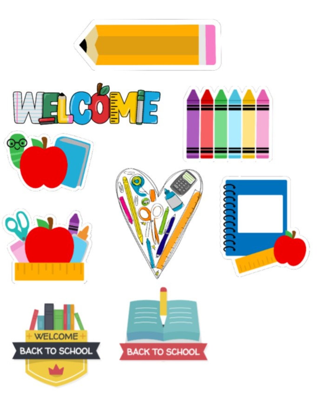 Back to School Sticker Set - Etsy