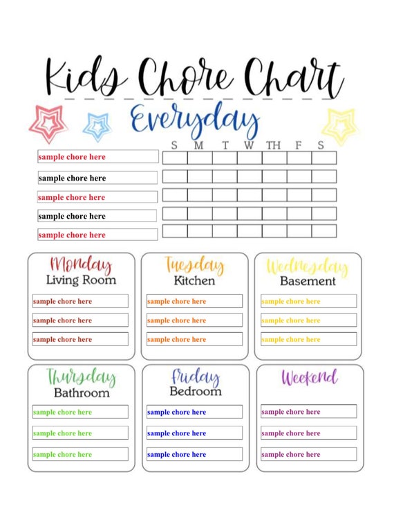 Customizable Chore Chart Template