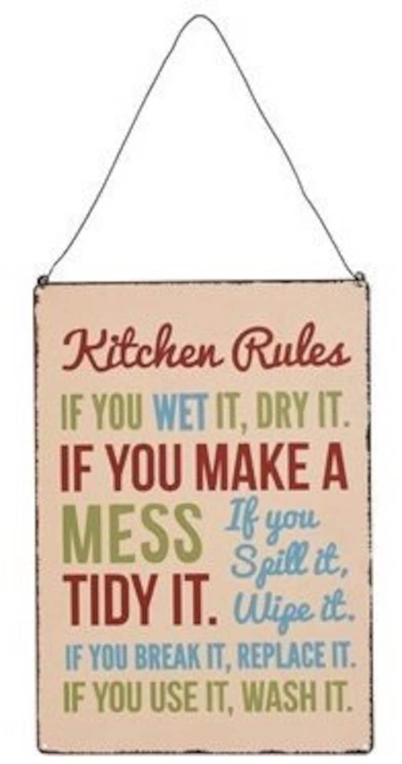 Kitchen Rules Metal Sign 20cm X 28cm - Etsy