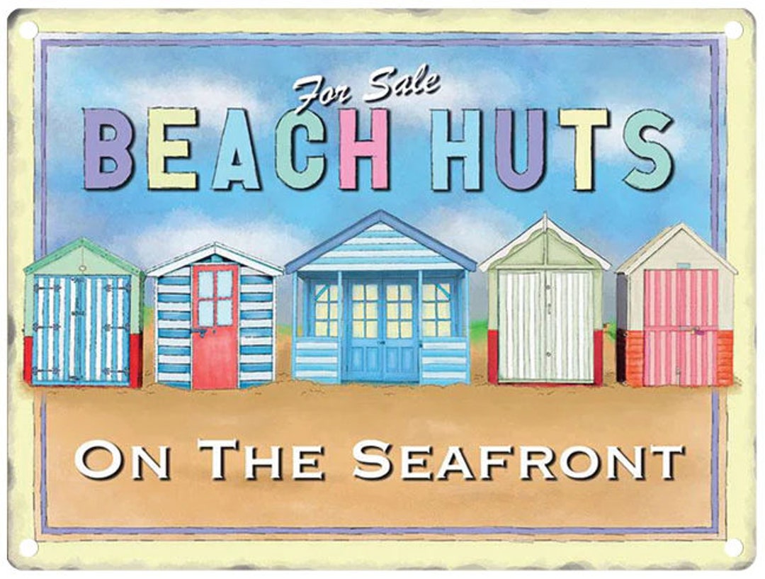 Beach Huts Metal Sign 15 X 20cm - Etsy