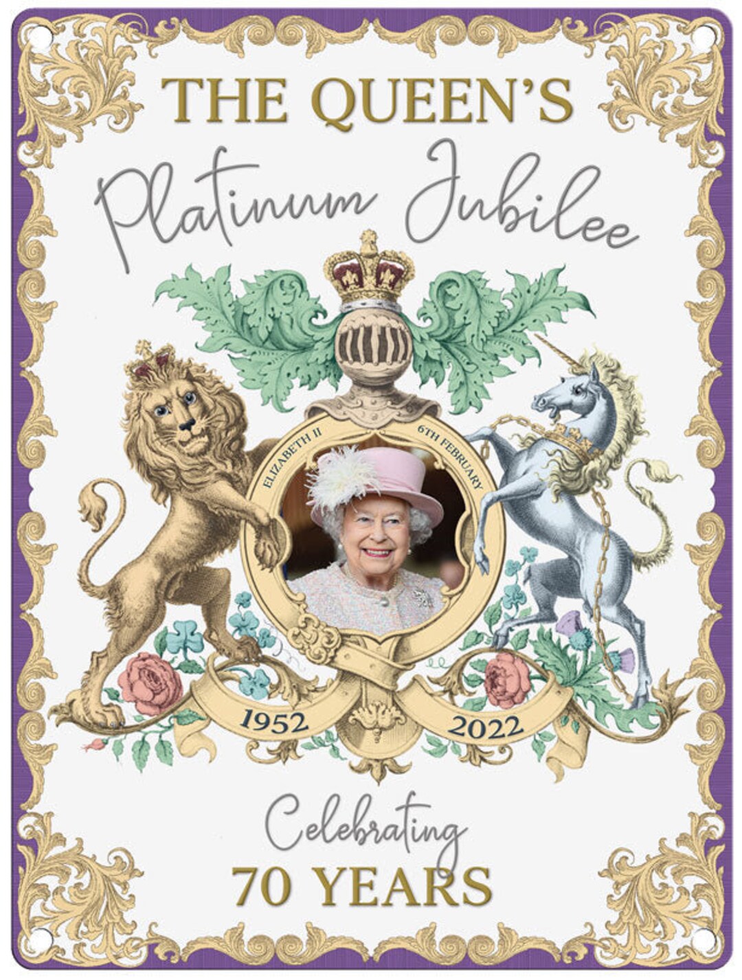 The Queen's Platinum Jubilee Metal Sign 15 X 20 Cm - Etsy