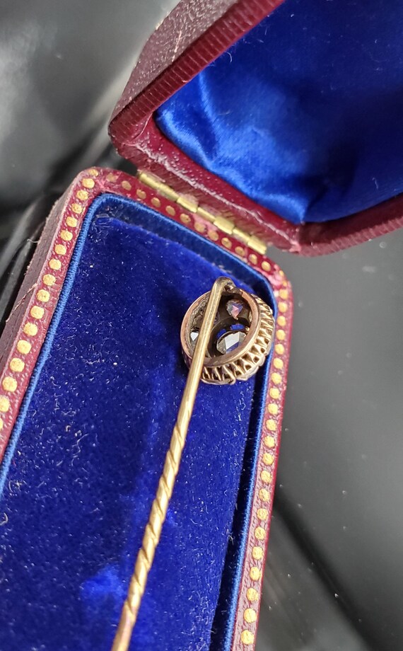 Victorian Old Mine cut cluster stick pin - Gem