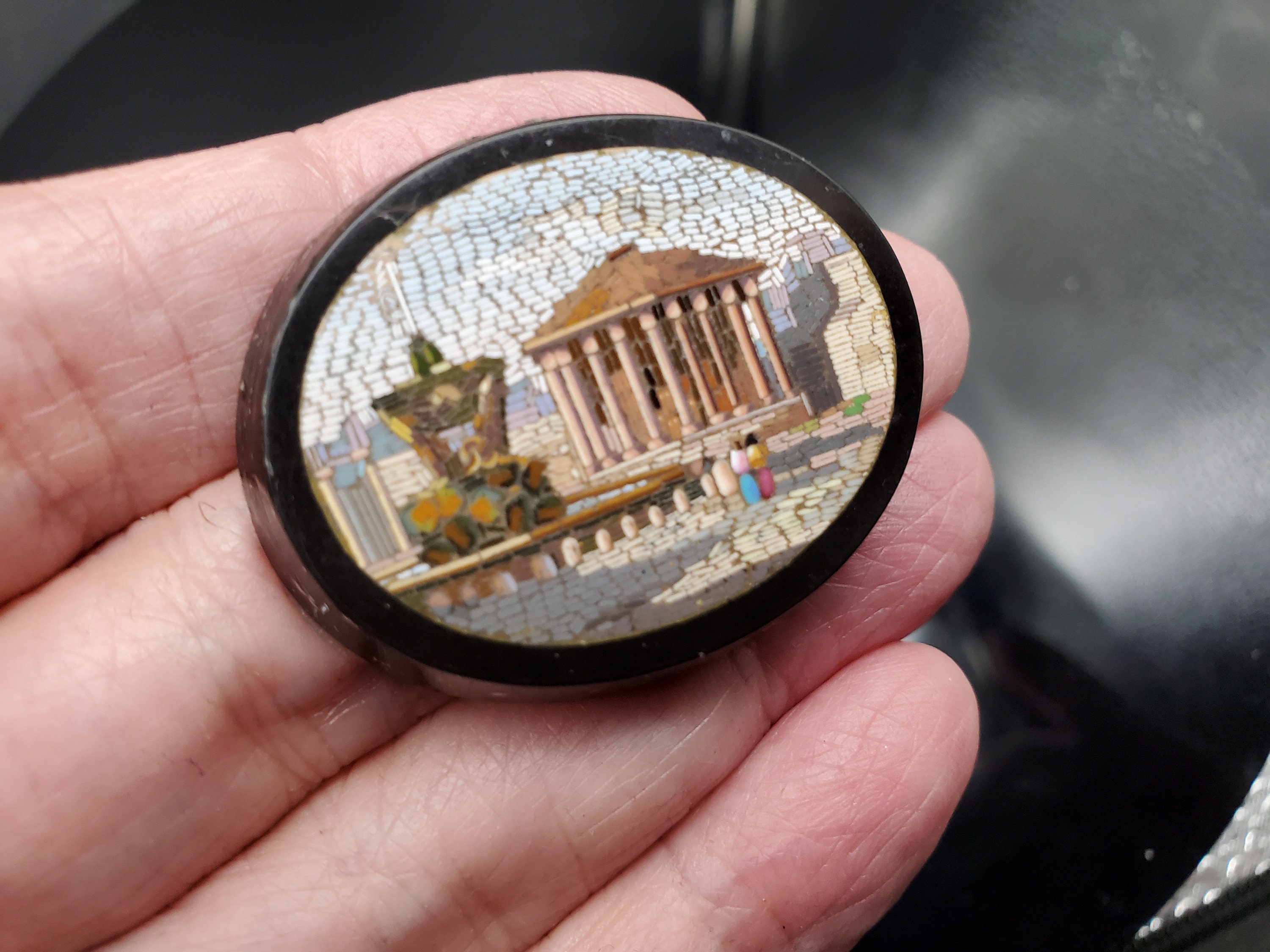 Incredible Antique Micro Mosaic Roman Temple - Etsy