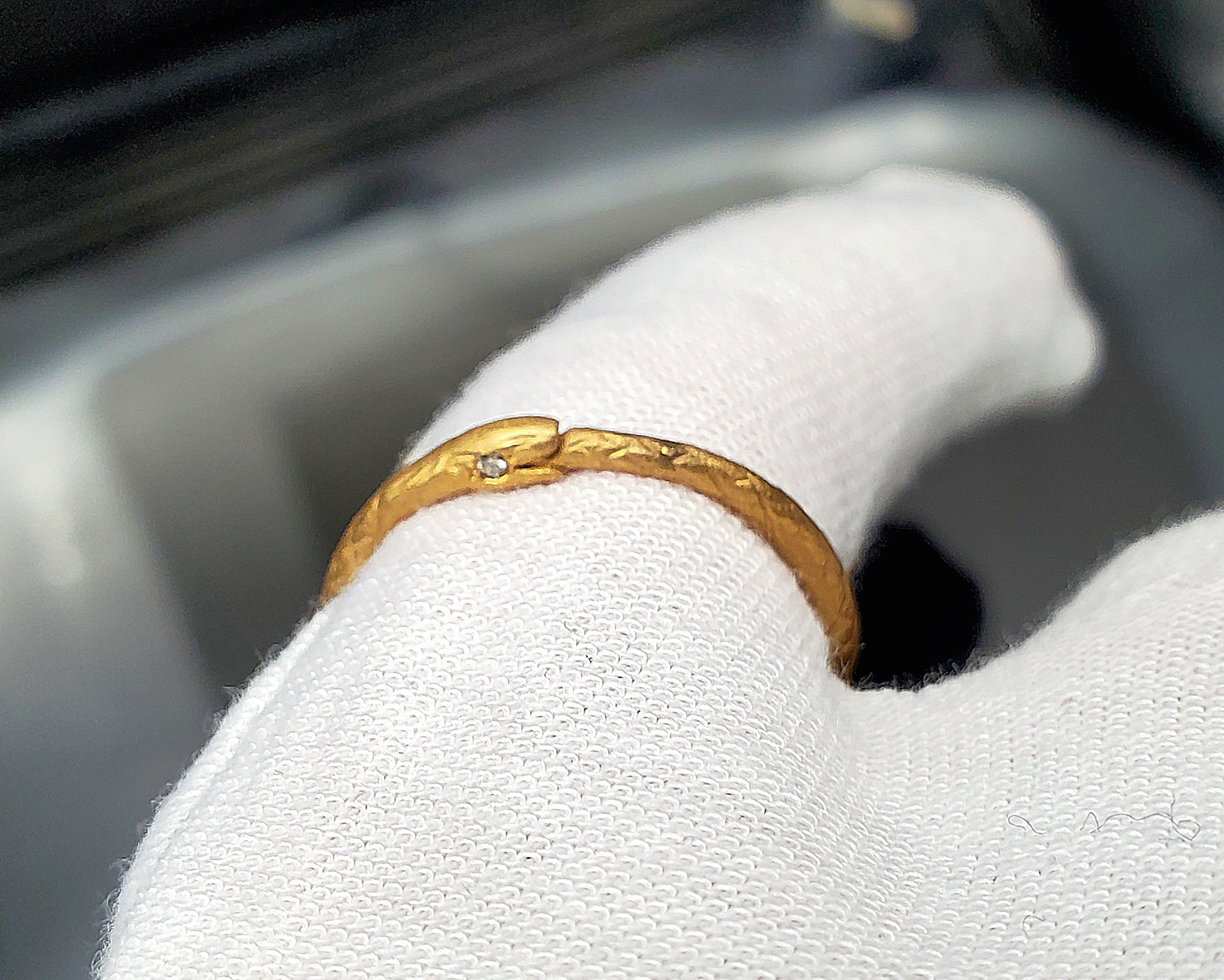 Adorable 14K Gold Thin Snake Band With Diamond Eyes - Etsy