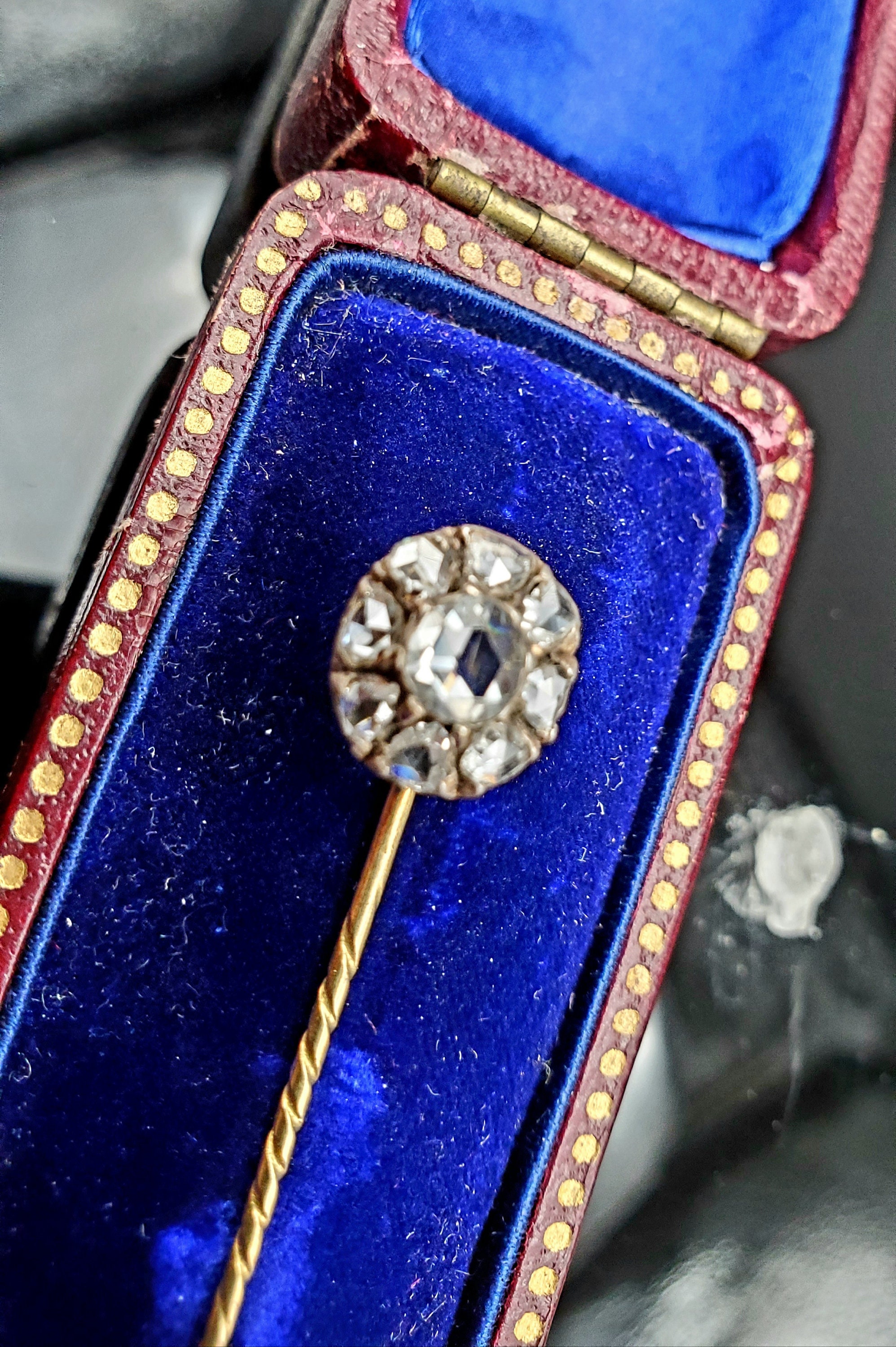 Victorian Old Mine Cut Cluster Stick Pin - Etsy