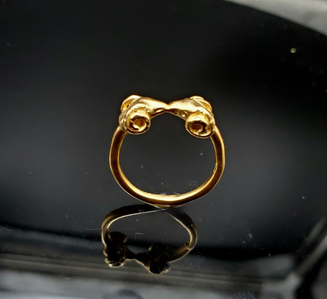 14K Gold Two-headed Ram Ring, Antique Style - Etsy